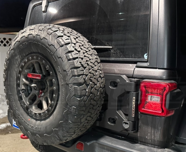 Teraflex Alpha HD Hinged Spare Tire Carrier and Adjustable Spare Tire ...